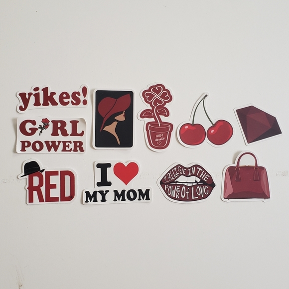 Accessories | 315 5pcs Red Stickers | Poshmark